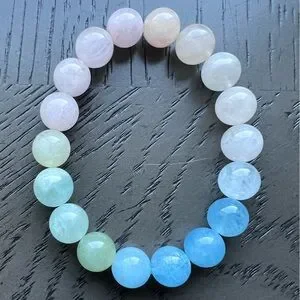 Handmade | Jewelry | Pastel Morganite Beaded Bracelet | Poshmark